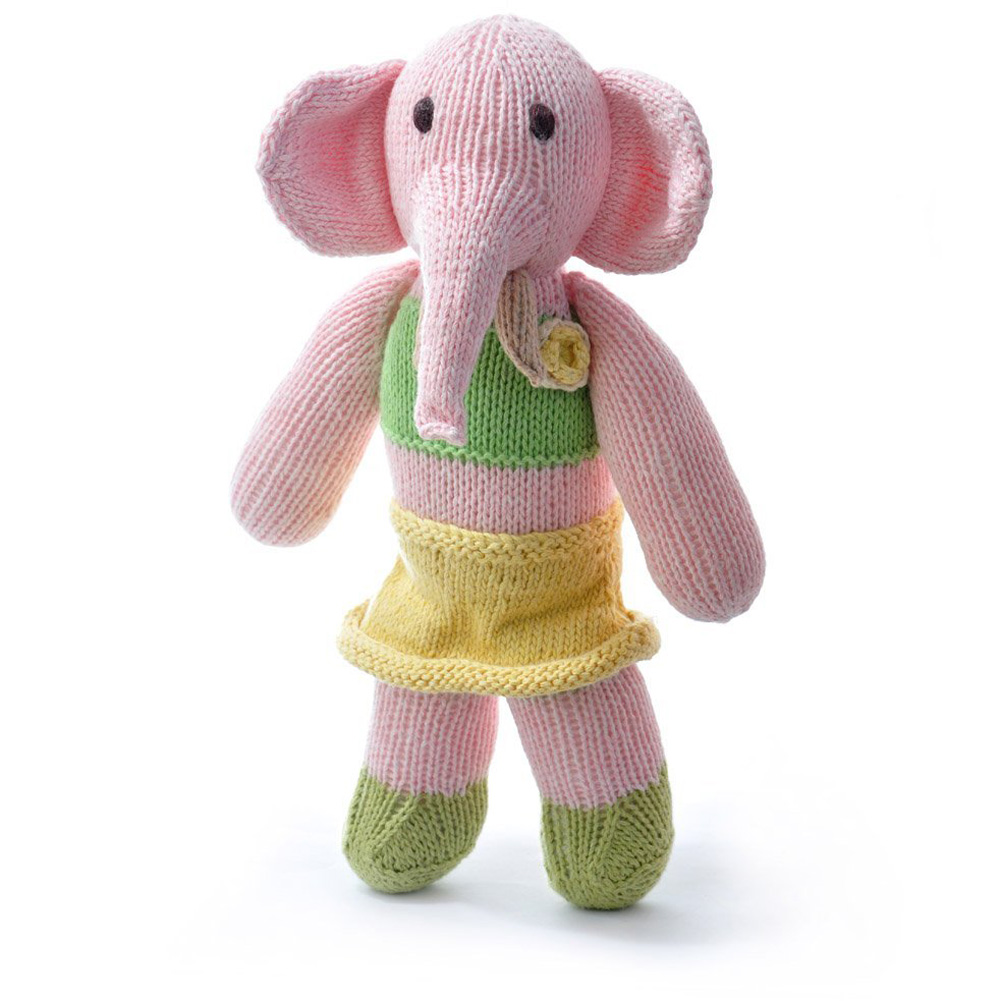 Organic Cotton Elephant Soft Toy in Yellow Skirt – ChunkiChilli