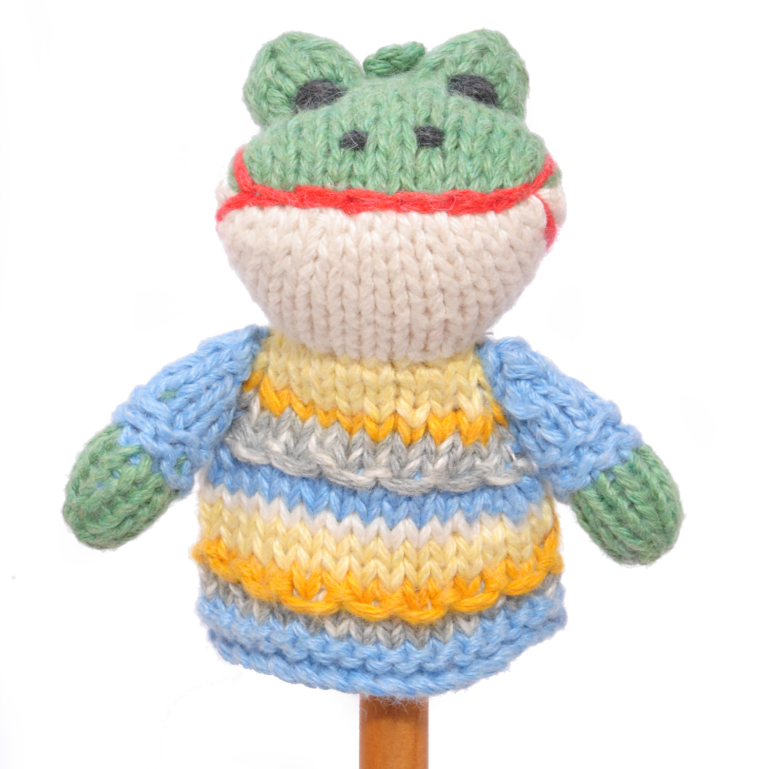 Frog Finger Puppet in Textured Dress – ChunkiChilli
