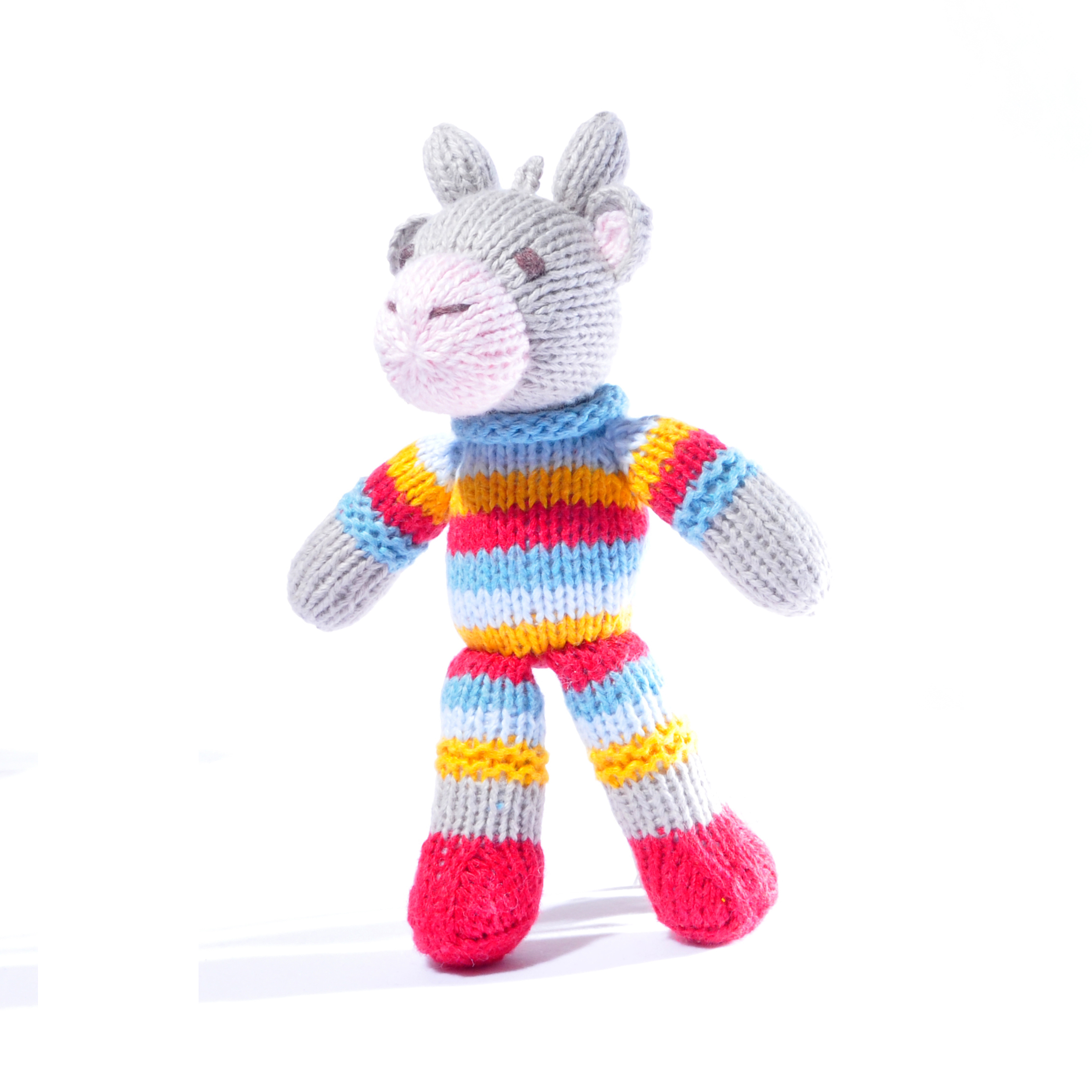 Organic Cotton Cow Toddler Soft Toy in Stripy Suit – ChunkiChilli