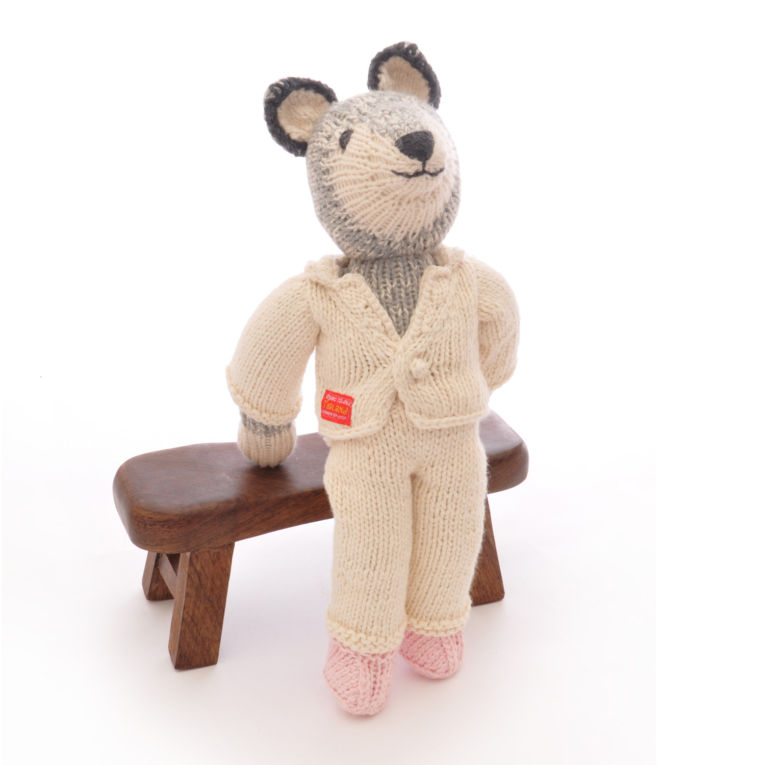 Organic Cotton Wolf Soft Toy in Changeable White Suit – ChunkiChilli