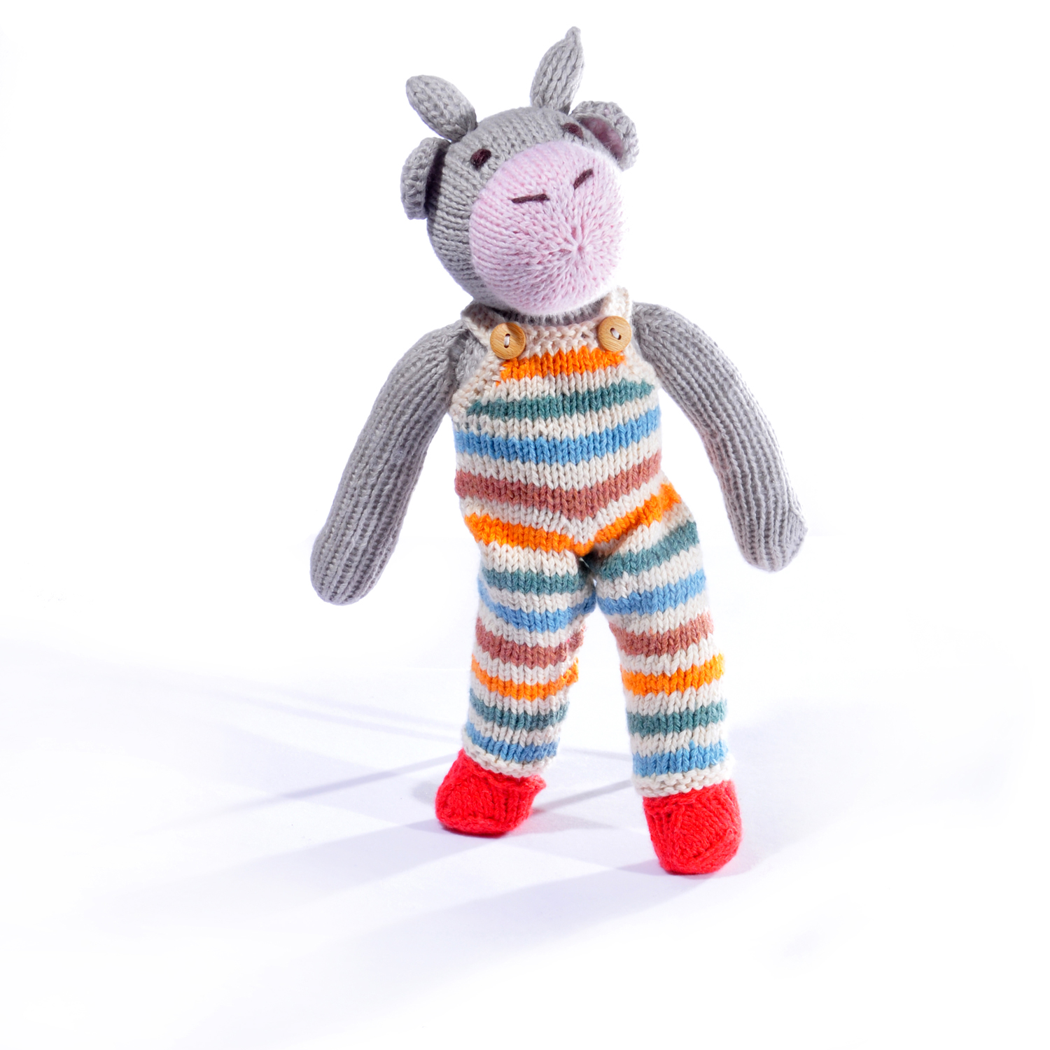 Organic Cotton Cow Soft Toy in Changeable Stripy Dungarees – ChunkiChilli