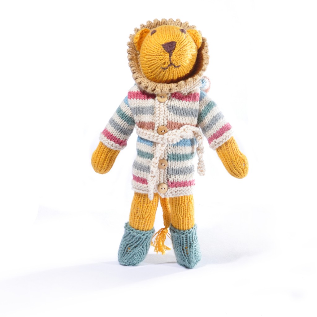 Organic Cotton Lion Soft Toy in Changeable Stripy Hoodie – ChunkiChilli