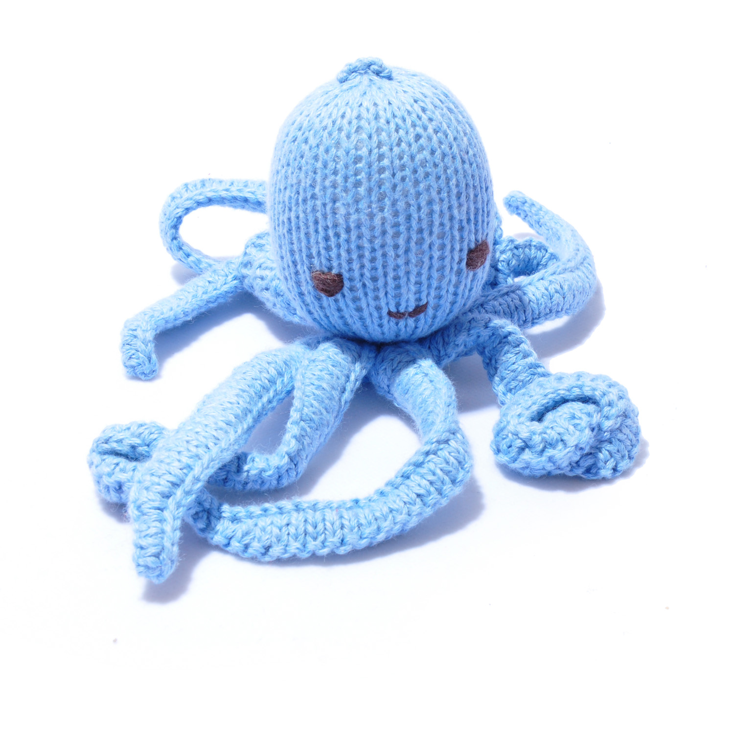 Organic Cotton Octopus Toddler Soft Toy in Blue – ChunkiChilli