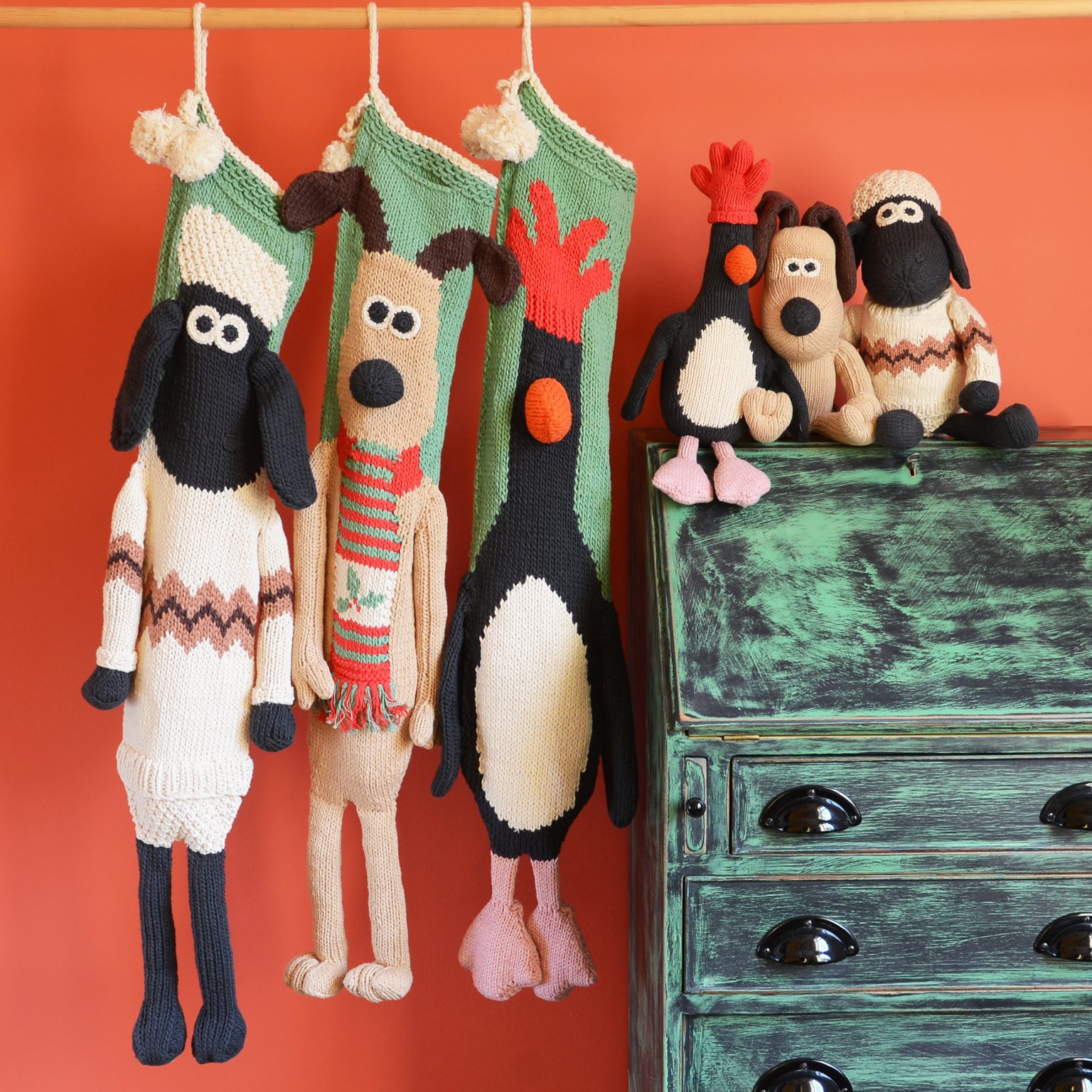 Army-Leggy Christmas Stockings with Gromit, Feathers and Shaun ...